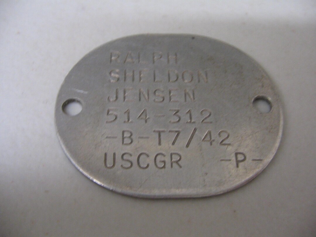 1940s World War II Original Dog Tags Military USCGR Coast Guard Reserve ...