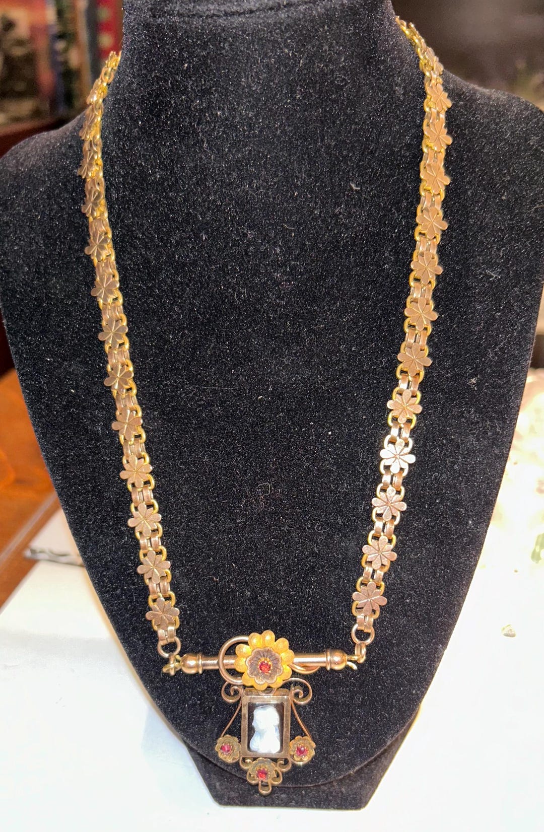 Quality Antique Mourning Necklace Hair Braided in Back of Cameo Gold - Etsy