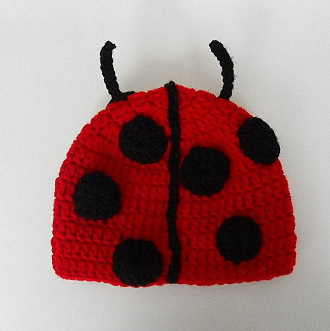 Baby Lady Bug Hat Toddler Boy Red and Black Bug Beanie Newborn Infant ...