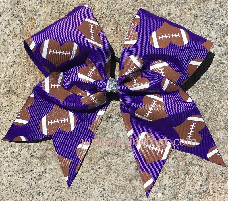 Football Cheer Bow Your Color Choice Grosgrain With Glitter - Etsy