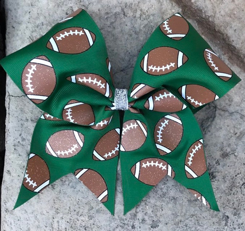 Football Cheer Bow Your Color Choice Grosgrain With Glitter - Etsy