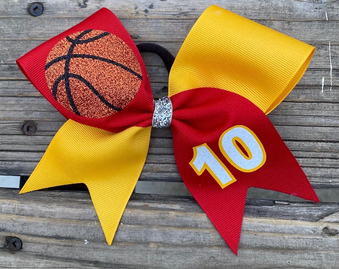 Basketball Bow Sports Bow 2.25" X 6" X 6" Your Choice 2-colors, Number ...