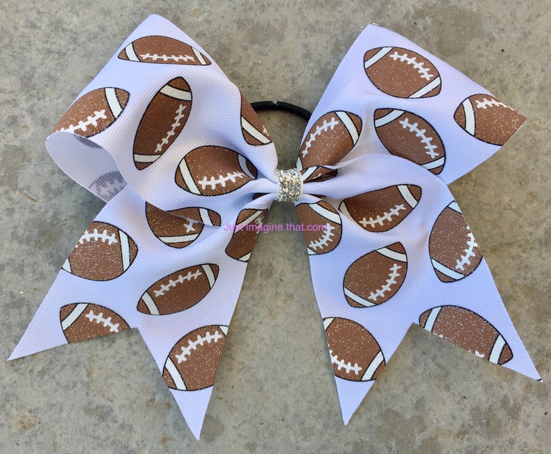 Football Cheer Bow Your Color Choice Grosgrain With Glitter - Etsy