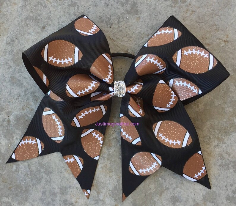 Football Cheer Bow Your Color Choice Grosgrain With Glitter - Etsy