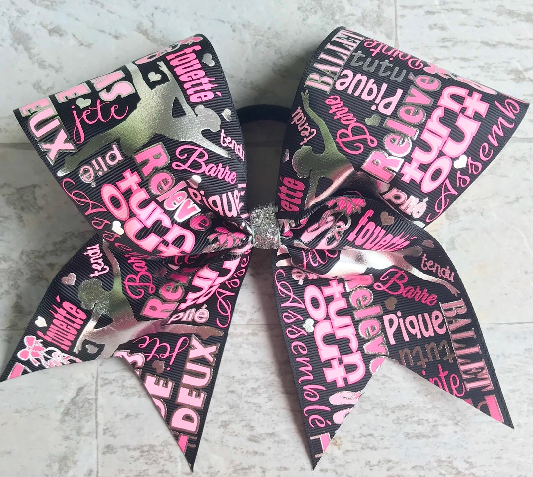 Ballet Bow W/words Dance Bow 3x7x7 Size Black Pink - Etsy