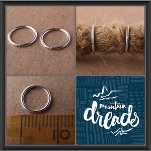 2 X Fine Sterling Silver Dreadlock Rings Dread Beads 4mm, 5mm, 6mm, 7mm ...