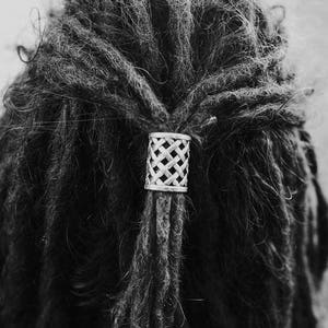 2 Large Tibetan Silver Weave Dreadlock Beads Dread Tie 18mm Hole 11/16 ...