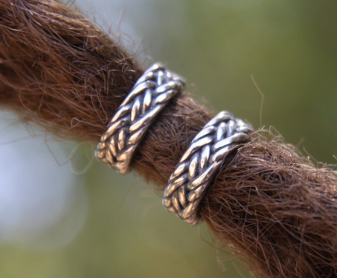 Set of 2 Stainless Steel Rope Dreadlock Beads Large 12mm Hole (1/2 Inch ...