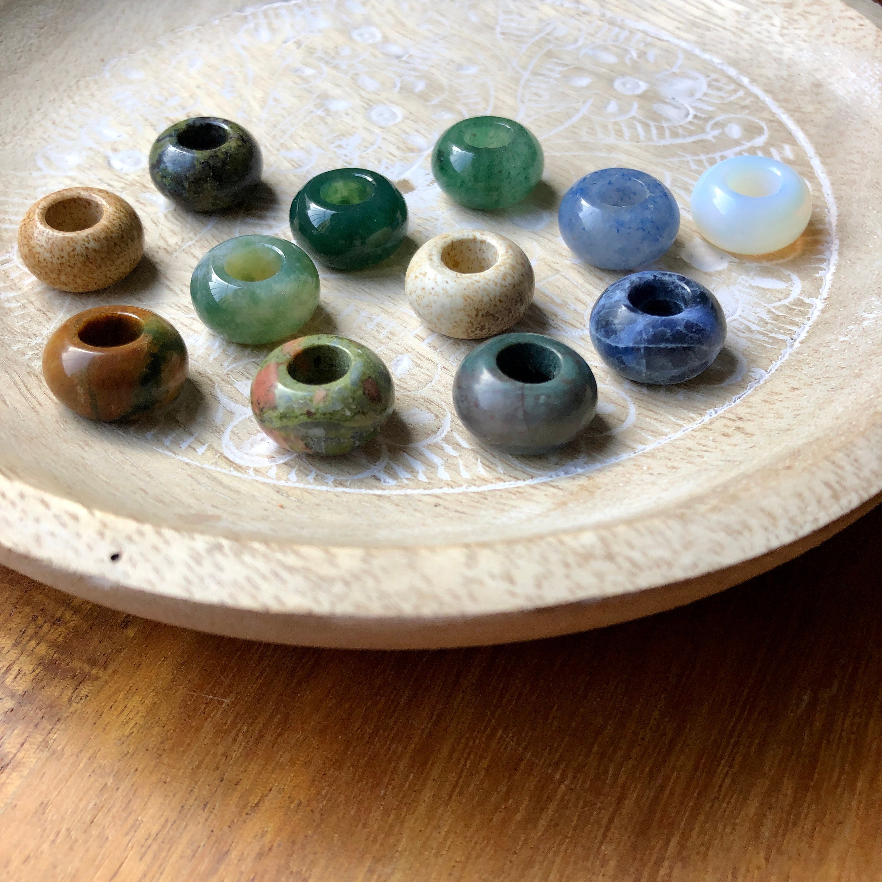 Set of 12 Gemstone Dreadlock Beads Opalite Jade Jasper - Etsy