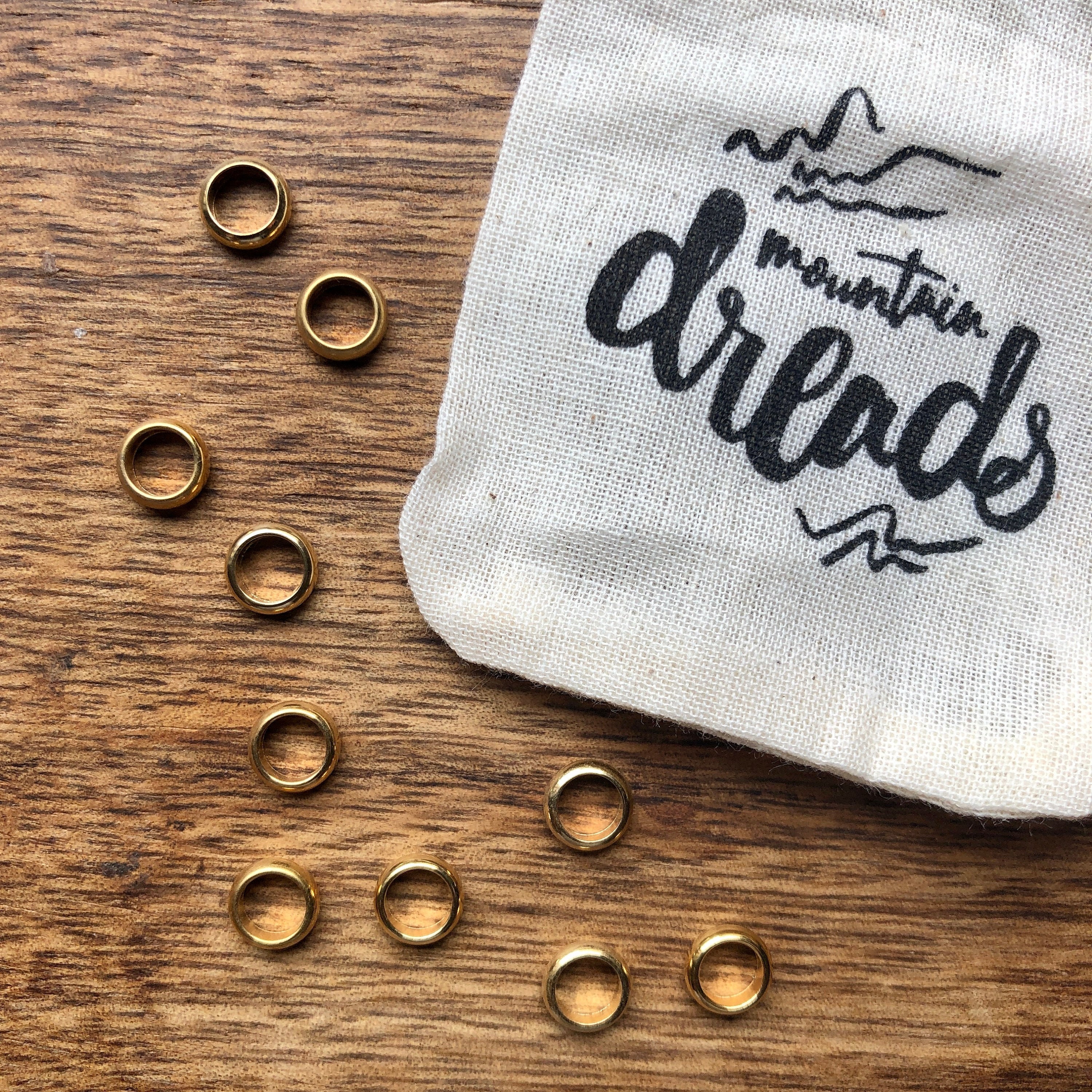 Set of Golden 10 Stainless Steel Dread Rings Dreadlock Beads 5mm Hole ...