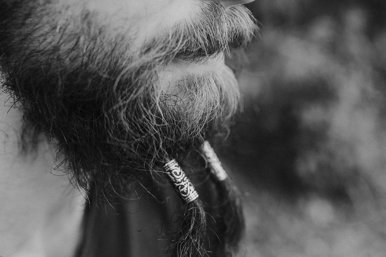 Set of 2 Stainless Steel Tube Beard Beads 7mm Hole (9/32 Inch) Viking ...