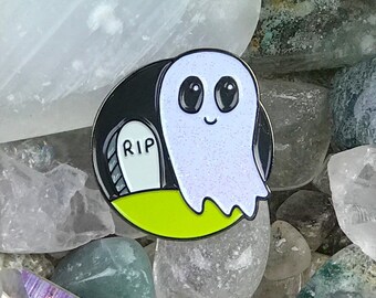 Ghost Enamel Pin glow in the Dark - Etsy