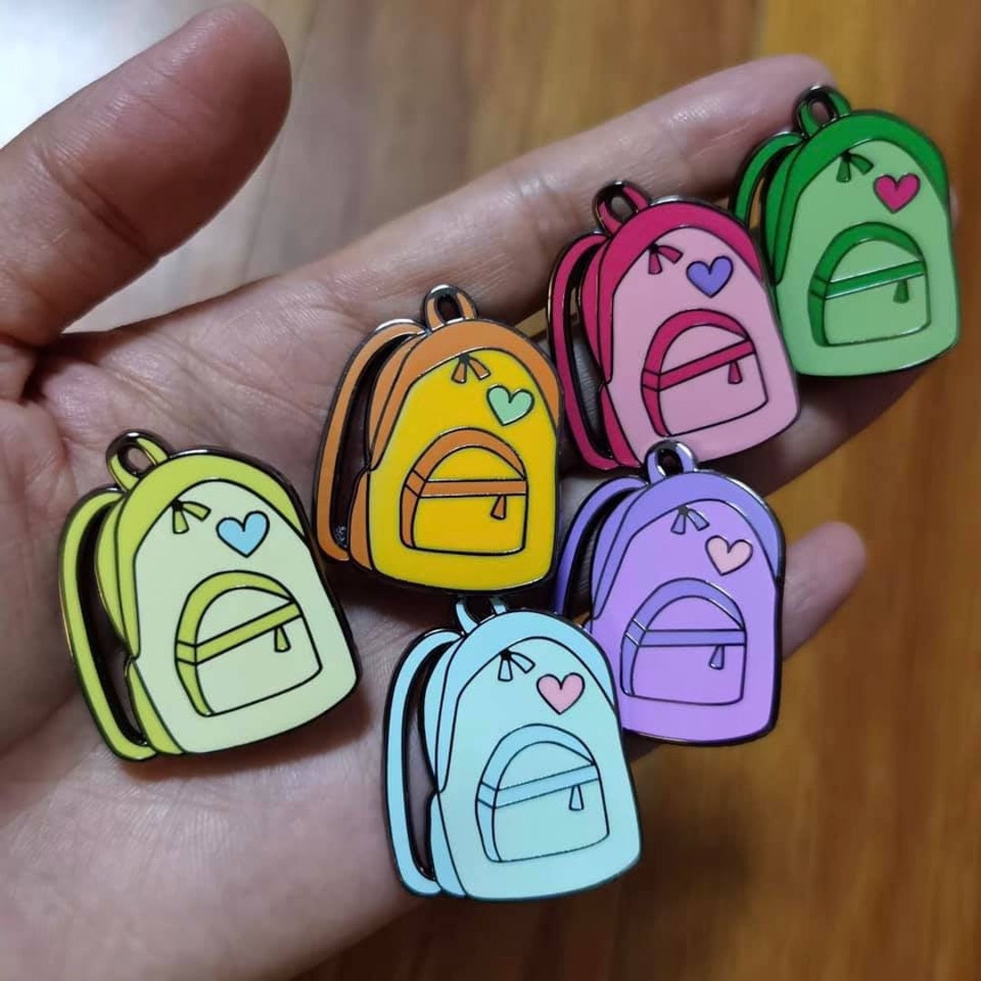 Rainbow Backpack Enamel Pin - Etsy