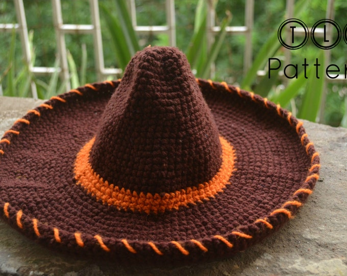 Crochet Mexican Hat Pattern, Sombrero Hat Pattern, Mexican Sombrero, 3 ...