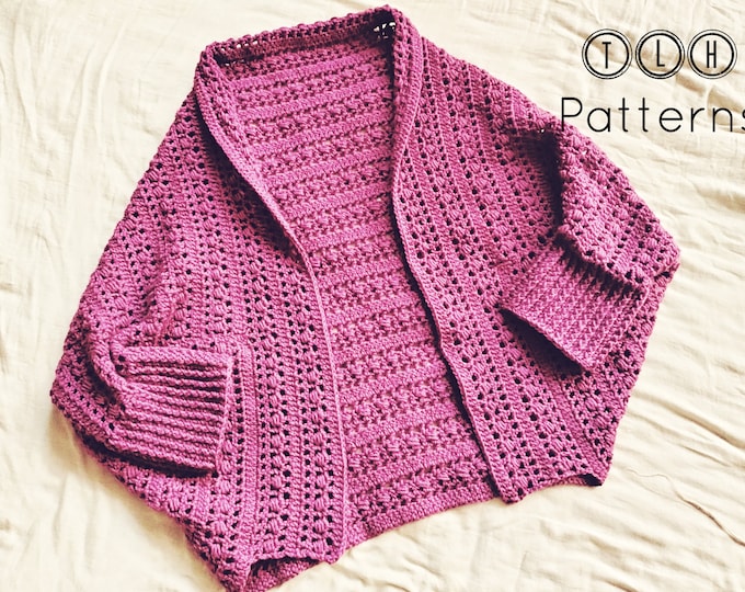 Crochet Shrug Pattern, Crochet Cocoon Shrug, Crochet Shrug Pattern for ...