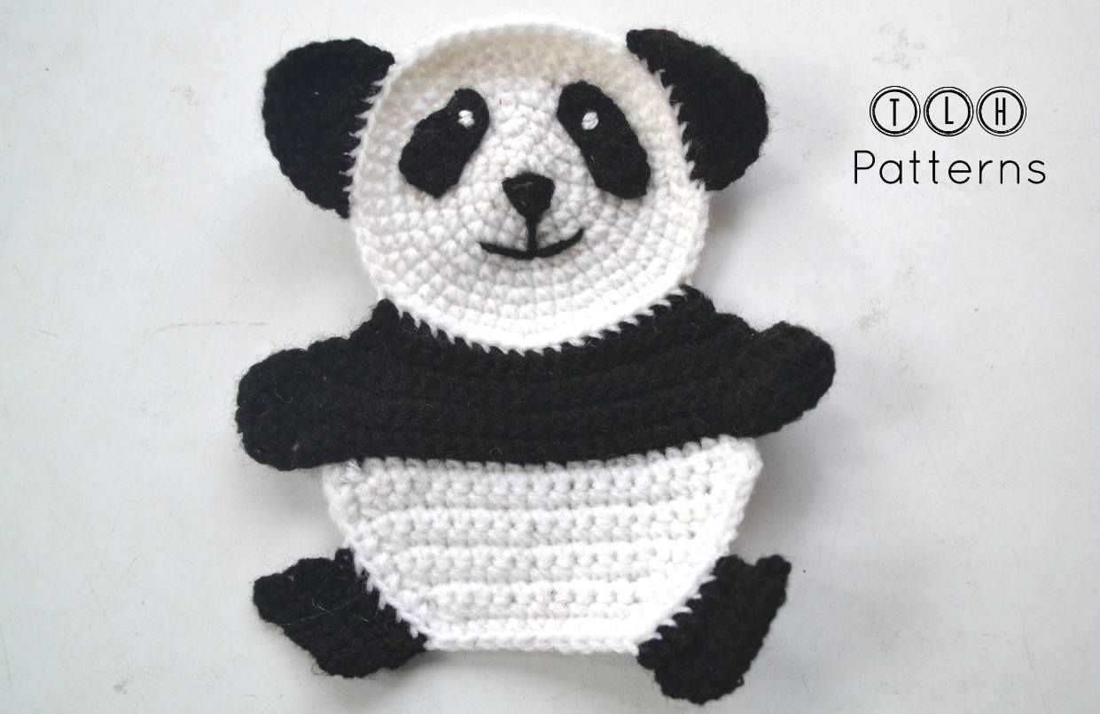 Crochet Panda Applique Pattern, Panda Application, Crochet Animal ...