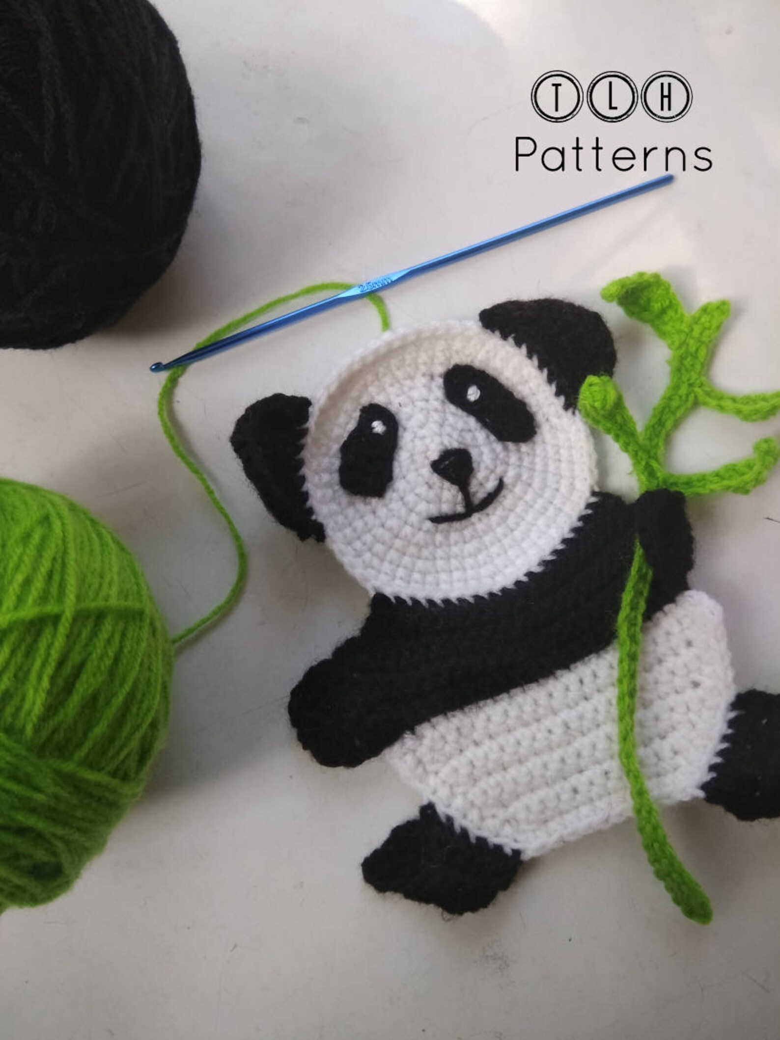 Crochet Panda Applique Pattern, Panda Application, Crochet Animal ...