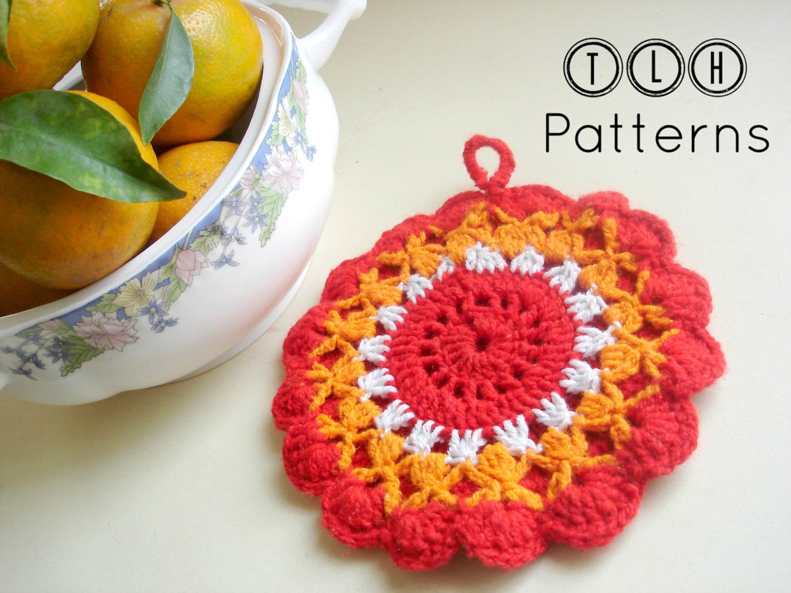 Crochet Potholder Pattern Crochet Mandala Flame of the | Etsy