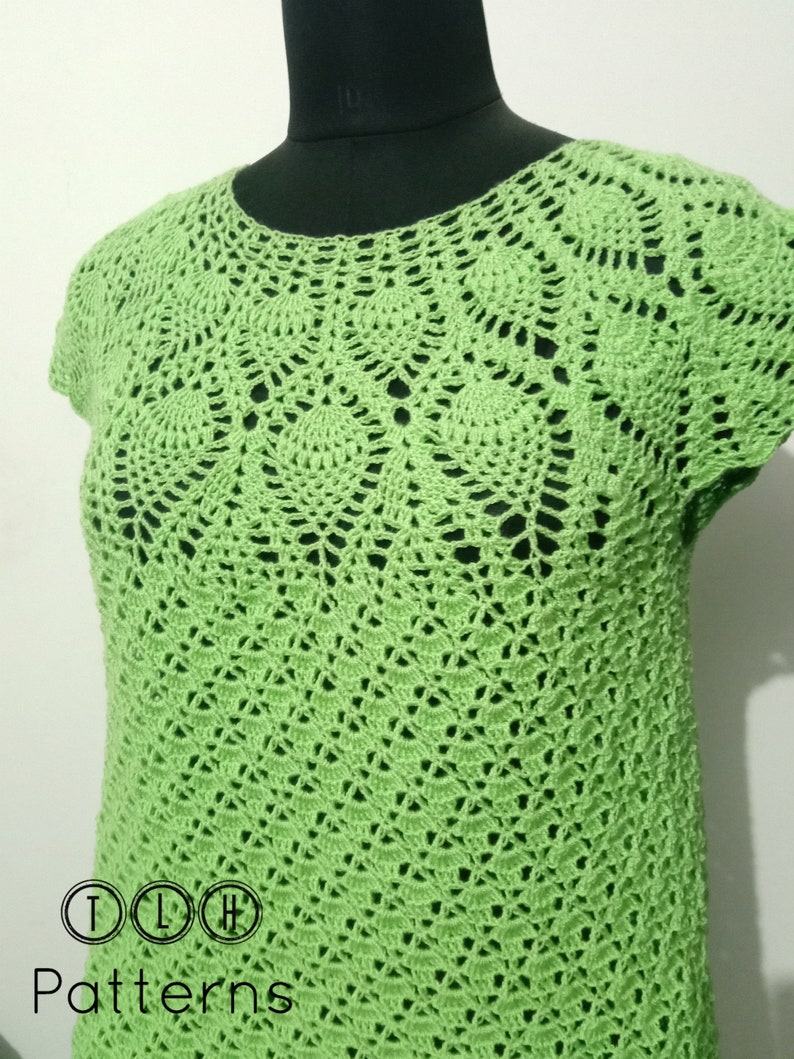 Crochet Top Pattern, Crochet Pineapple Stitch Pattern, Crochet Summer ...