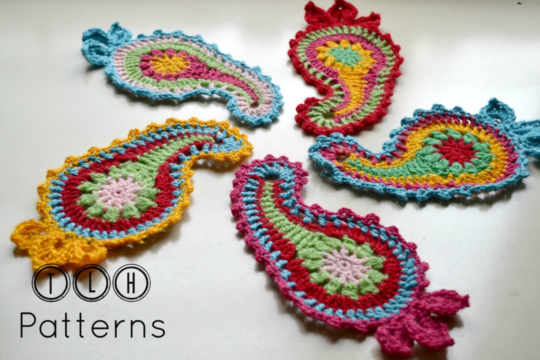 Crochet Paisley Pattern, Crochet Applique Pattern, Crochet Paisley ...