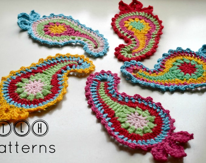 Crochet Paisley Pattern, Crochet Applique Pattern, Crochet Paisley ...