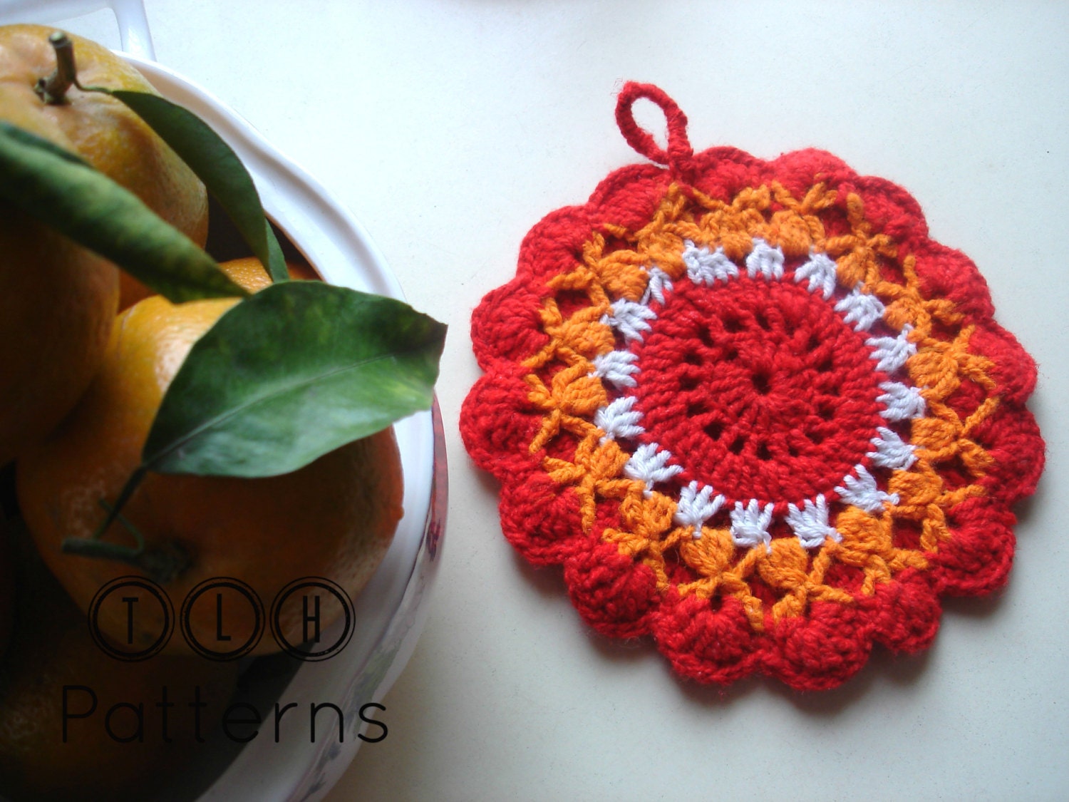 Crochet Potholder Pattern Crochet Mandala Flame of the - Etsy
