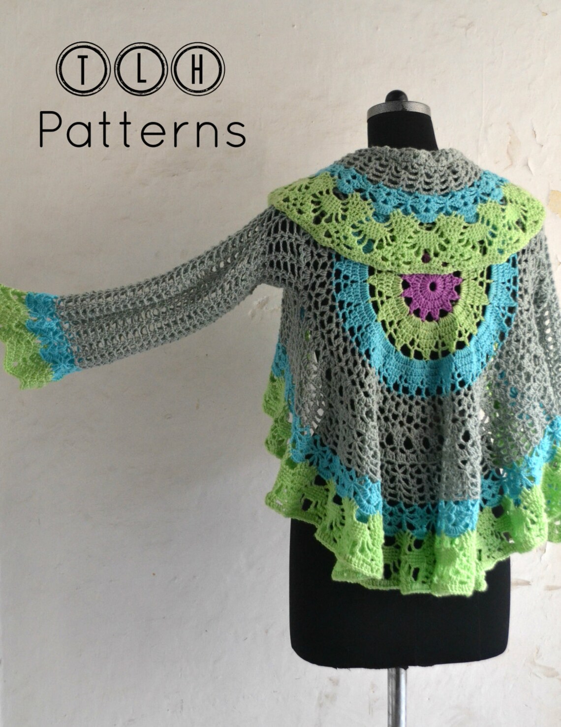 Crochet Vest Pattern, Crochet Circular Shrug, Crochet Summer Vest, Boho ...