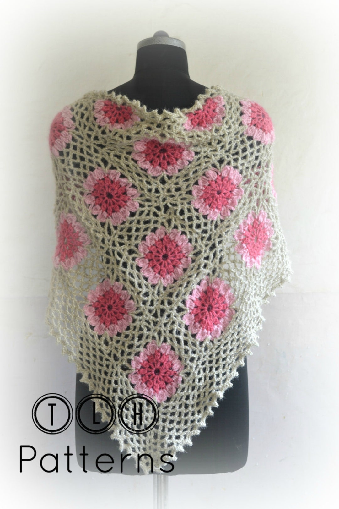 Crochet Pattern, Crochet Shawl Pattern, Crochet Triangle Shawl ...