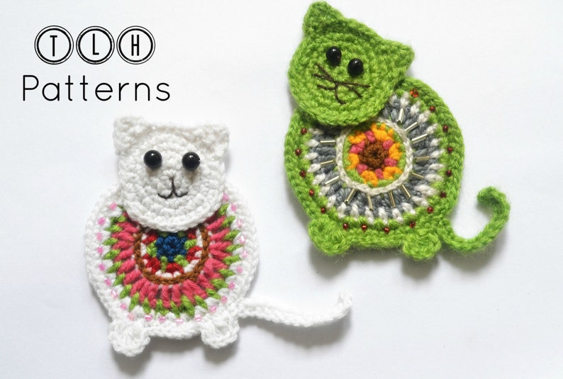 Crochet Applique Pattern Crochet Cat Applique Pattern No. 62 - Etsy