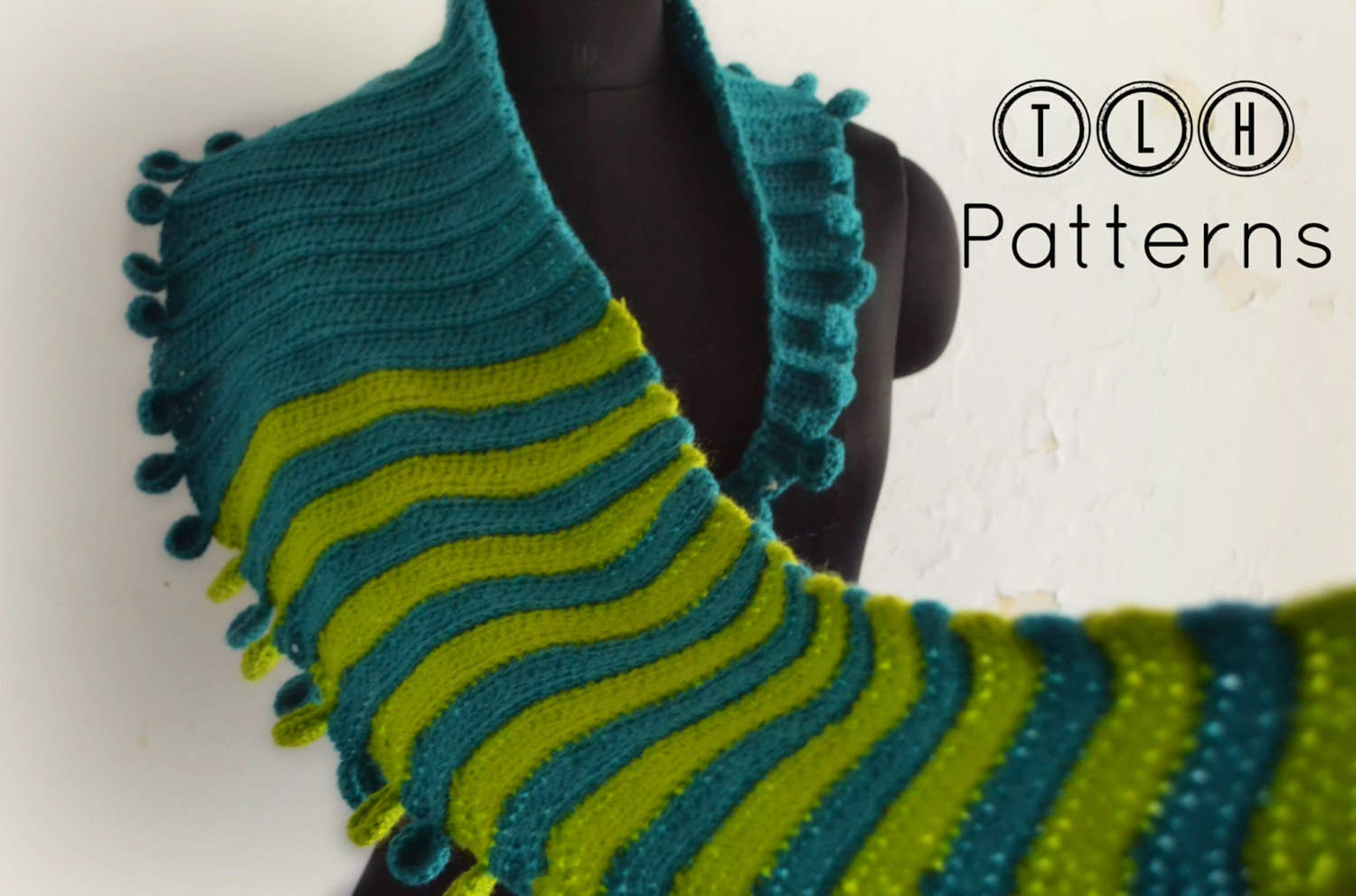Crochet Scarf Pattern, Crochet Shawl, Crescent Shaped Scarf, Crochet ...