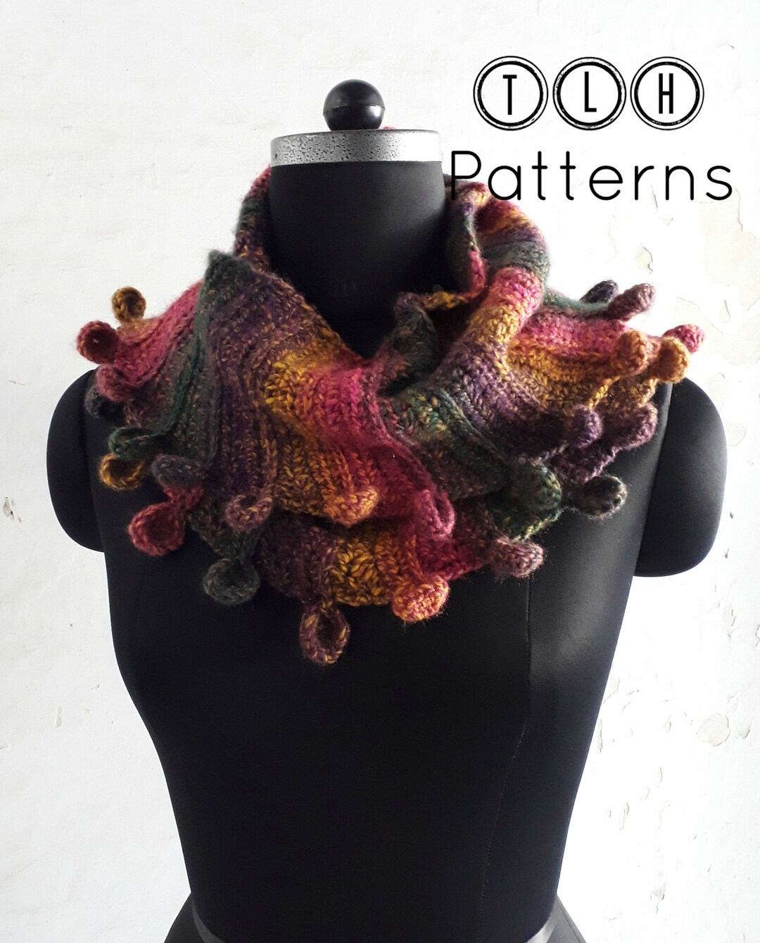 Crochet Scarf Pattern, Crochet Shawl, Crescent Shaped Scarf, Crochet ...