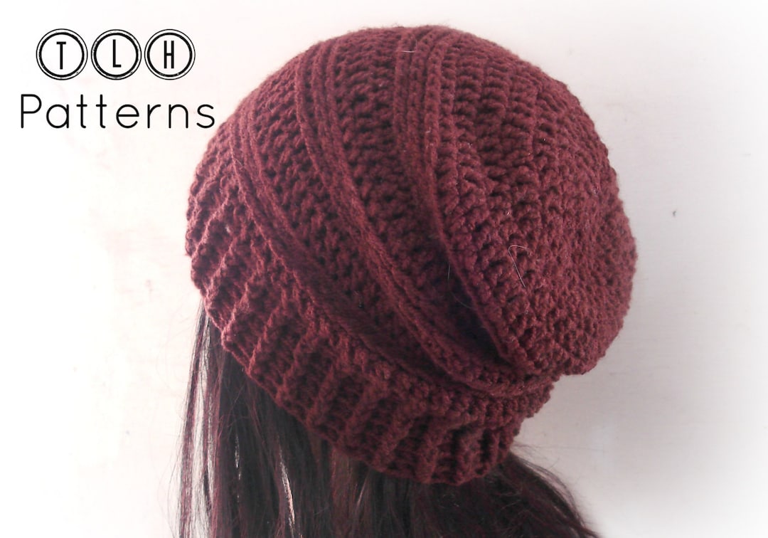 CROCHET PATTERN, Slouchy Hat Pattern, Crochet Slouchy Beanie Pattern ...