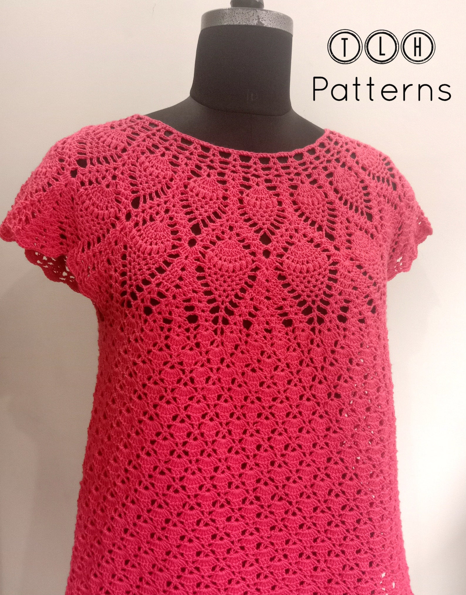 Crochet Top Pattern, Crochet Pineapple Stitch Pattern, Crochet Summer ...