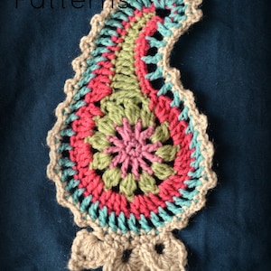Crochet Paisley Pattern, Crochet Applique Pattern, Crochet Paisley ...