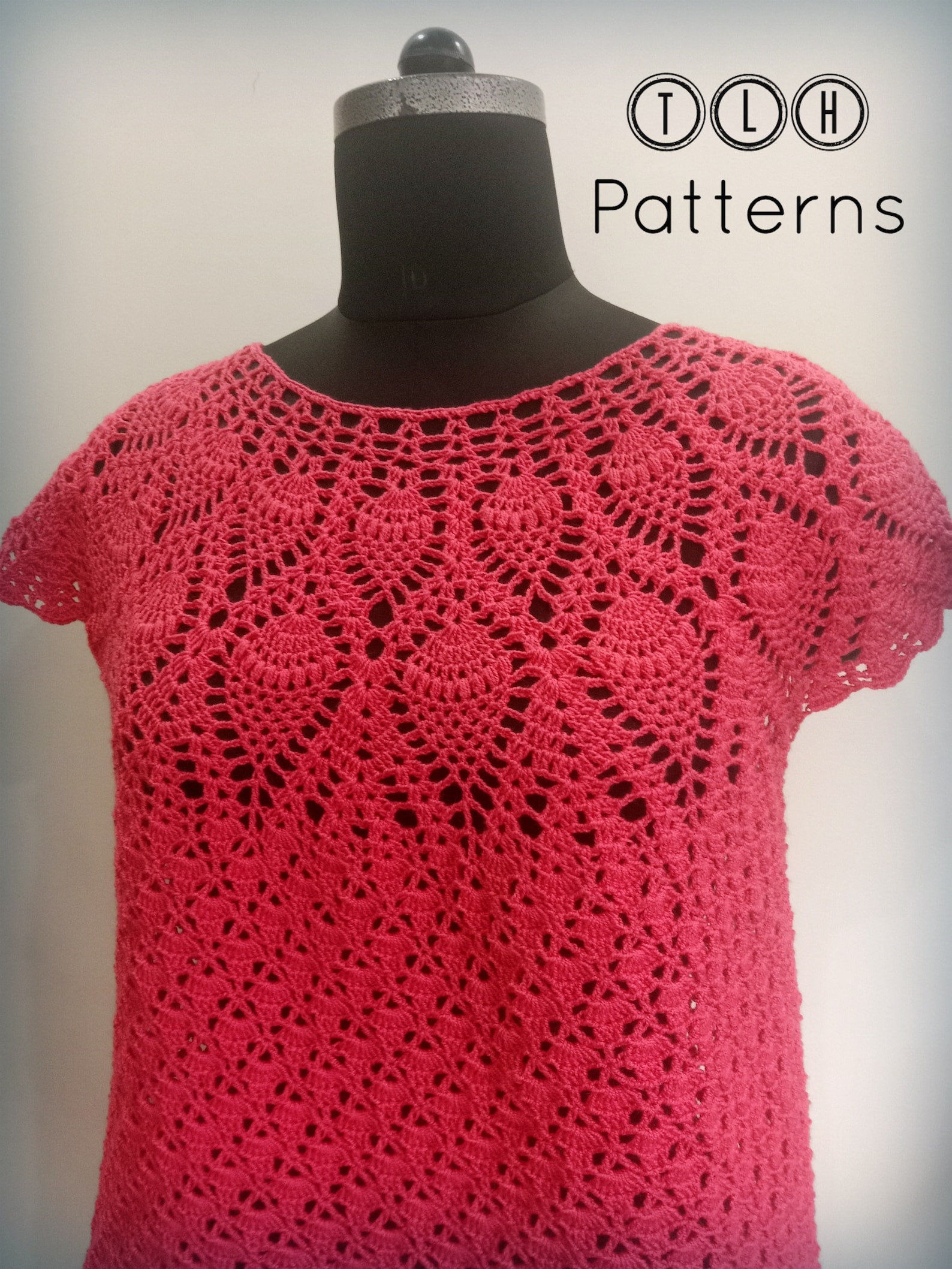 Crochet Top Pattern, Crochet Pineapple Stitch Pattern, Crochet Summer ...