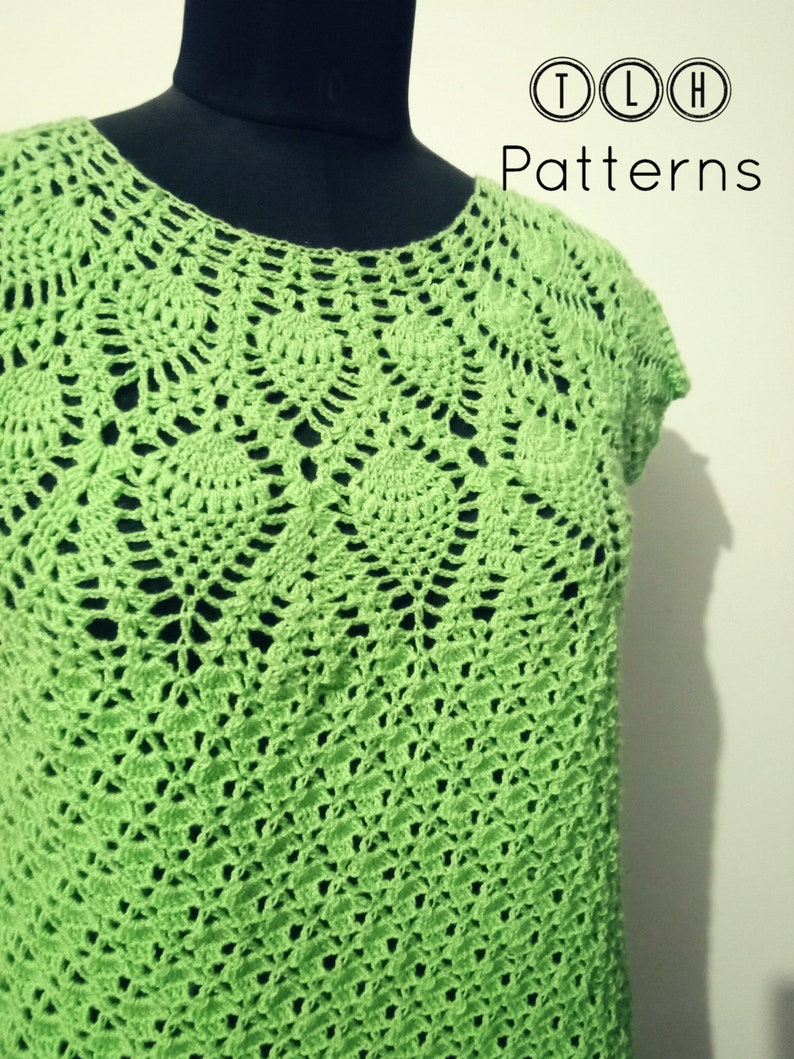 Crochet Top Pattern, Crochet Pineapple Stitch Pattern, Crochet Summer ...