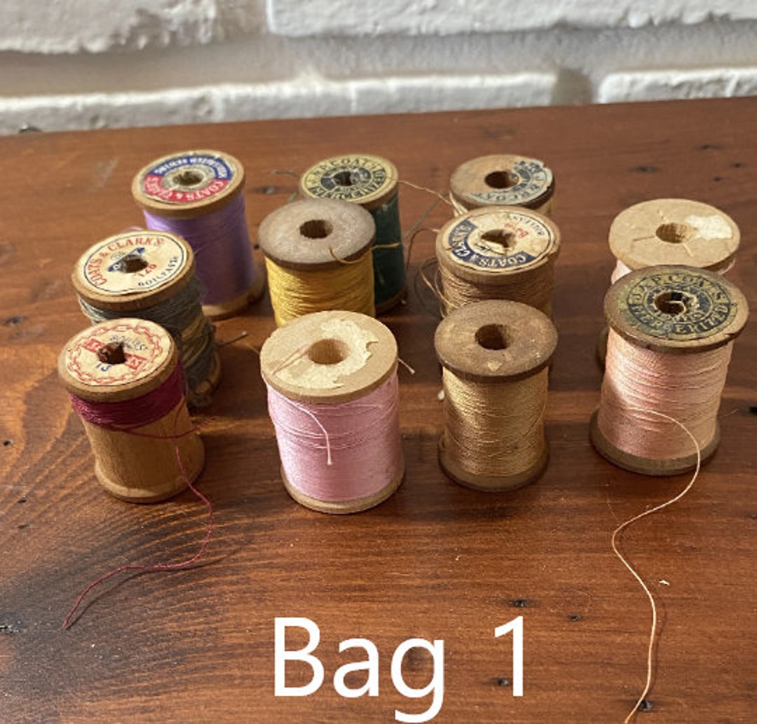 Vintage Wooden Spools Small 1 1/4"h, With/without Labels, Various ...