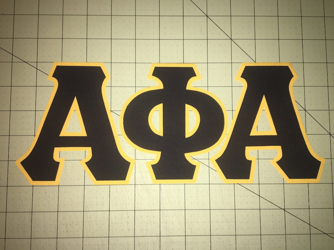 Alpha Phi Alpha NO SEW 5 Inch Greek Sorority Iron on Letters Black/gold ...