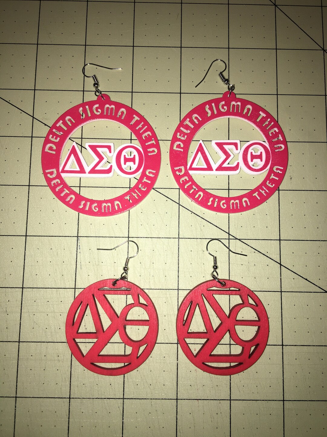 DELTA SIGMA THETA Wood Earrings Two Sets! - Many Options Available! - Etsy