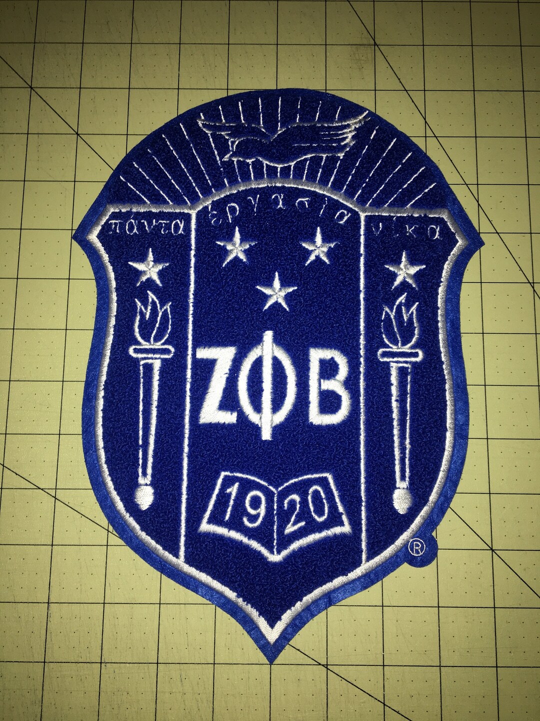 LARGE Zeta Phi Beta Chenille Shield Patch - Etsy