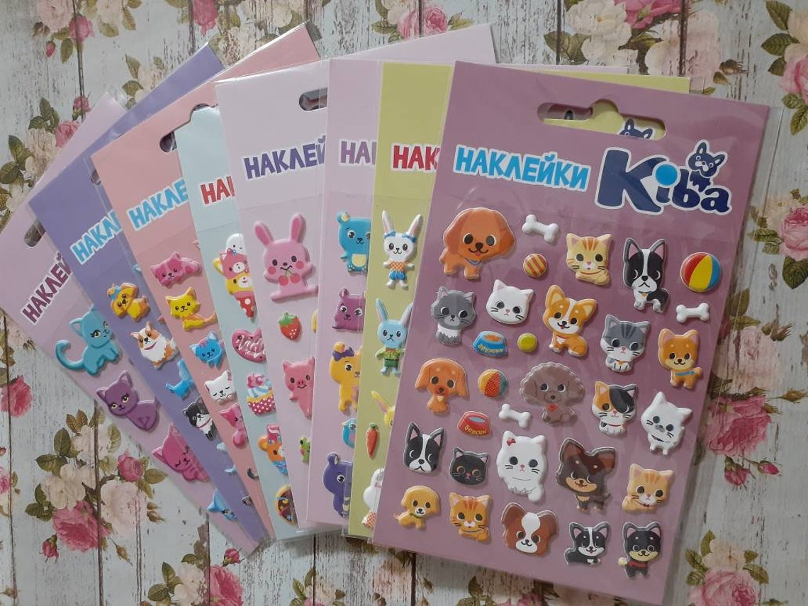 8 Sets 3D Puffy Stickers for Scrapbooking, Journals , DIY , Deco Kawaii ...