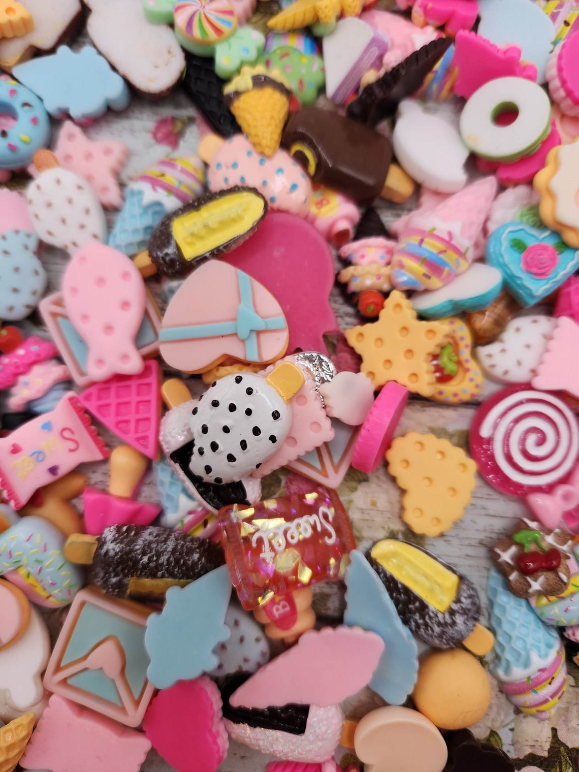 6 Kawaii Candy Cabochons Decoden Nail Art Nail Charms - Etsy