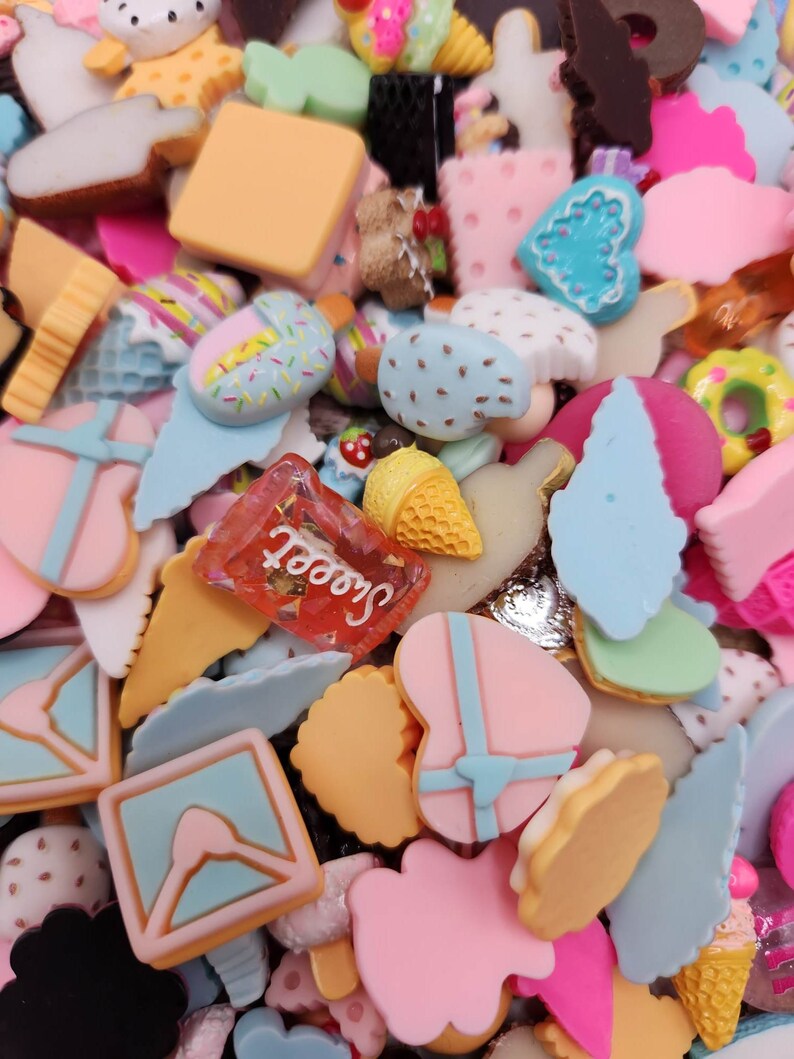 6 Kawaii Candy Cabochons Decoden Nail Art Nail Charms - Etsy
