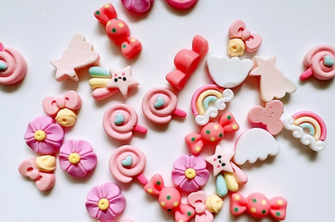 10 Kawaii Mix, Cute Flatback Cabochon Resin - Etsy