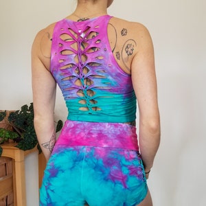 Cotton Candy Crop Top Hand Dyed Yoga Slit Weave Fire Hula Hoop - Etsy