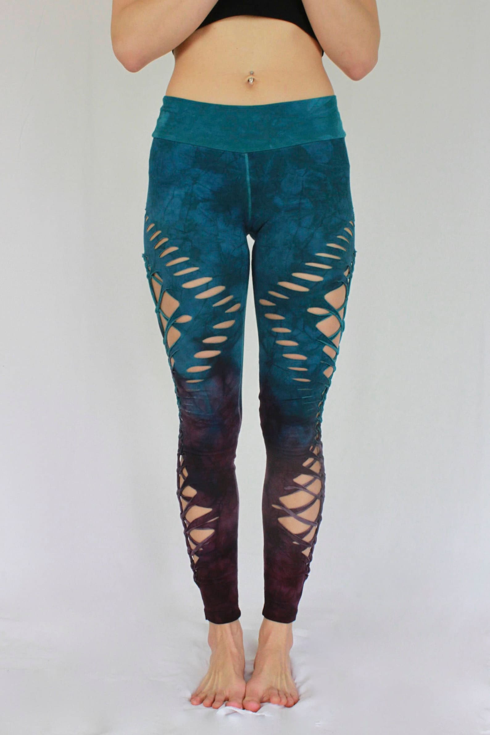 Yoga Braided Leggings Sexy Women's Leggings Hand Dyed - Etsy