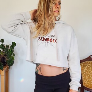 Stay Wild Crop Hoodie Womens Hoodie, Graphic Hoodie - Etsy