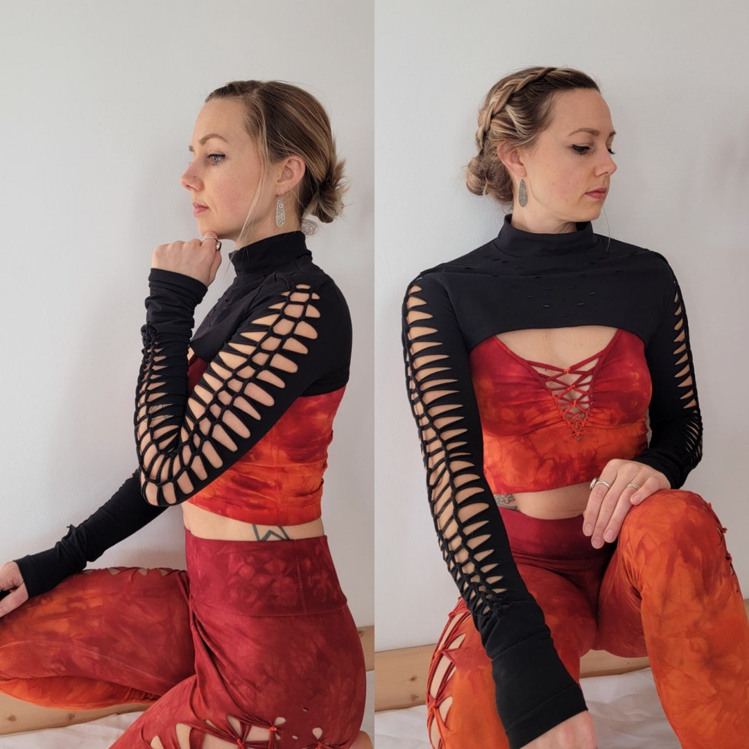 Reveal II Rollkragen Shrug Geflochtenes Shirt/Festival//Yoga//Boho ...