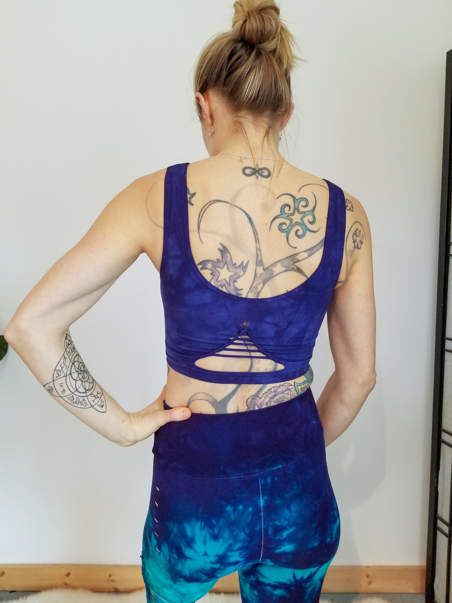 Power Berry Reversible Lace up Crop Top Open Back Yoga Tank | Etsy