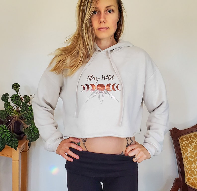 Stay Wild Crop Hoodie womens hoodie graphic hoodie | Etsy